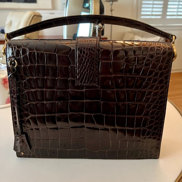 Prada | Bags | Prada Brown Crocodile Handbag | Poshmark